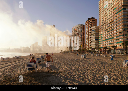 Fire has broken out in a penthouse of a building on Playa Levante beach ...