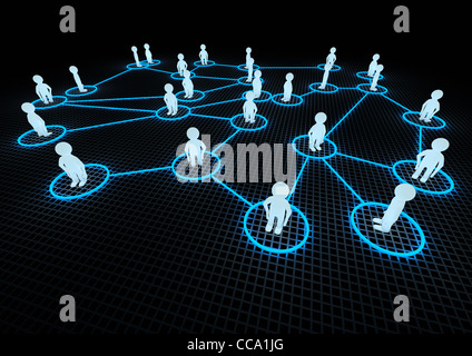 render of several people connected to each other around the world Stock ...