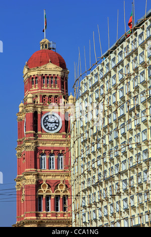 Clock Tower of the Supreme and High Court Building in central Rangoon ...