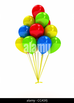 Bright ballons over white. 3d computer generated image Stock Photo - Alamy