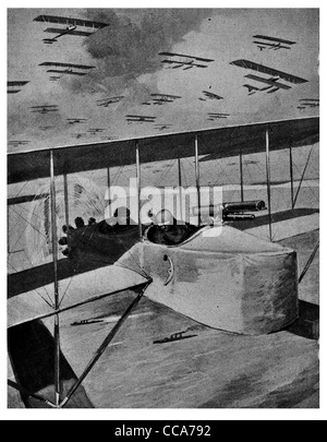 1916 British air force RAF attacking Prussian Guard battalion machine ...