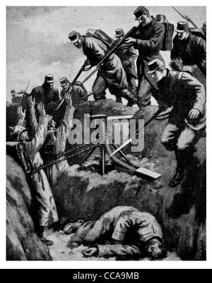 Dead German machine gunner, killed in the last week of the World War I ...