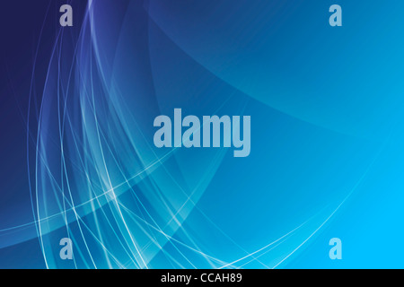 Abstract art background navy blue color with wavy golden neon lines ...