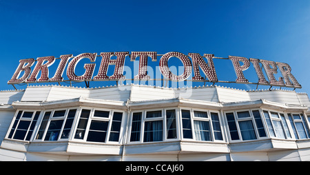 Brighton pier sign Stock Photo - Alamy
