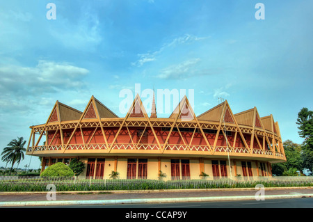 Chaktomuk Conference Hall, Phnom Penh, Cambodia. Located on the Tonle ...