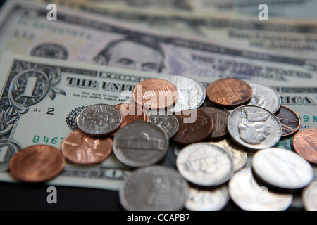 dollars and cents coins - us currency Stock Photo - Alamy