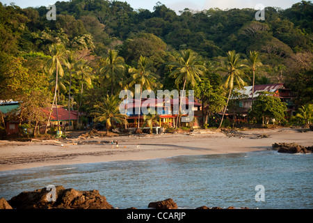 early morning at Playa Montezuma beach at the small tourist village ...