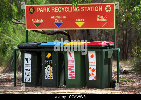 Waste recycling station at Yanchep National Park, Perth, Western ...