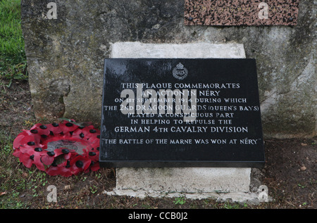Commemorative plaque in Nery of the 1st September 1914 action of L ...