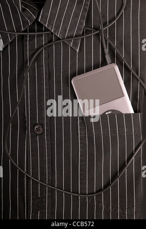 A corporate MP3 device in a shirts pocket Stock Photo - Alamy