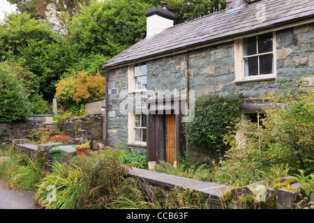 Traditional stone cottage with Welsh slate roof at Llanfihangel-Y ...