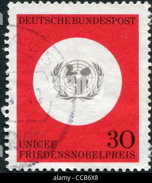 GERMANY - CIRCA 1965: A stamp printed in Germany, dedicated to 20 years ...
