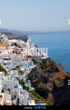 Panoramic view of the city of Thira in Santorini, Geece Stock Photo - Alamy
