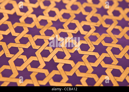 Islamic geometric pattern from Morocco, Muslim pattern in gold leaf ...
