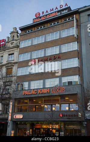 Palac Neoluxor bookshop at Vaclavske namesti square in Prague Czech ...