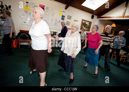Line dancing activities at a social club for the over 60's, Henley-on ...