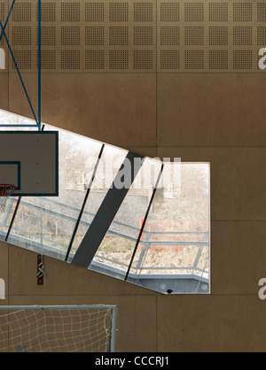 THE CHARTER SCHOOL NEW SPORTS HALL BLOCK STAIRS AND SEATING Stock Photo ...