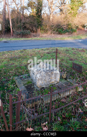 Butler's Cross, the remains of an old boundary stone, at Babingley ...