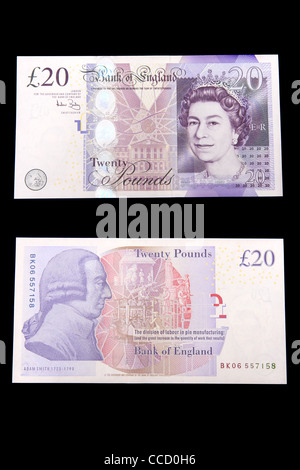 The back of a modern English twenty pound note Stock Photo - Alamy