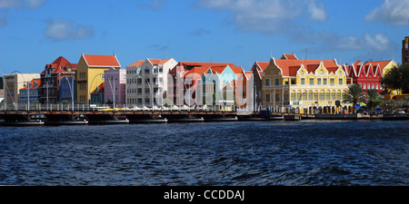 Colourful waterfront buildings, Willemstad, Curacao, Dutch Antiles ...