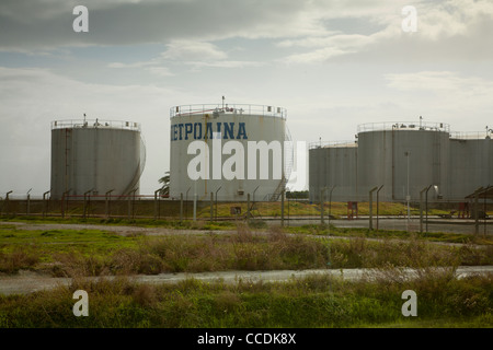 Petrolina Petroleum Oil refining industrial installation tanks Larnaca ...