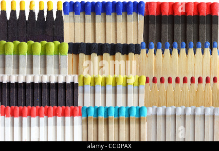 Matches, different colors and different sizes, forms, designs Stock ...