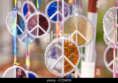 Stained glass peace medals Stock Photo - Alamy