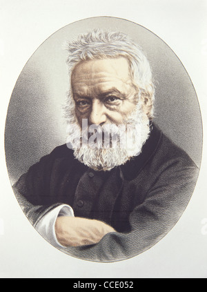 Victor Hugo (1802-1885). French poet, novelist and dramatist of the Romantic movement. Engraving ...