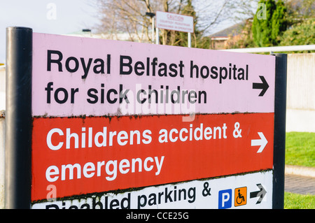 Signs at a Royal Victoria Hospital, Belfast Stock Photo - Alamy