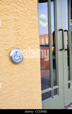 Disabled access to building - automatic doors Stock Photo - Alamy