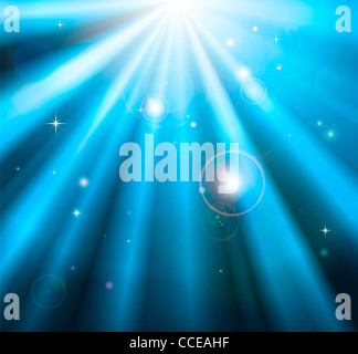 Vector background with sun and shining rays, sunburst. Grunge ...
