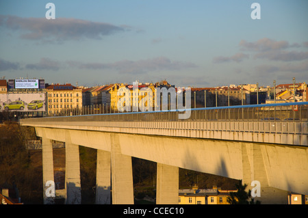 Nuselsky Most the Nusle flyover bridge (1973), Prague Czech Republic ...