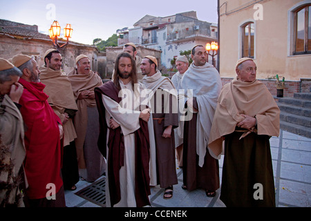 Savoca village, Easter traditional feast, Sicily, Italy, Europe Stock ...