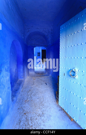 A gate on the street of Chefchaouen,Morocco. Old traditional town Stock ...