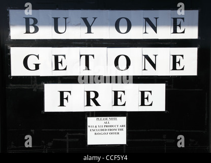 Buy One Get one Free BOGOF Red and Yellow Sales promotion Poster Stock ...