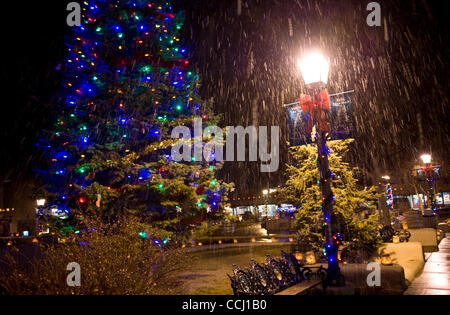 Dec. 23, 2010 - Taos, NEW MEXICO, U.S - A decorated tree stands in the ...