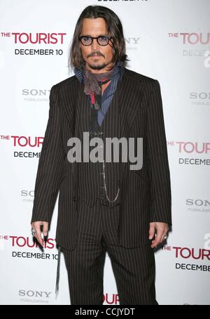 Johnny Depp arrives for "The Tourist" Premiere at the Ziegfeld Theater ...