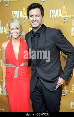 Luke Bryan and wife Caroline at the 2010 American Country Music Awards ...