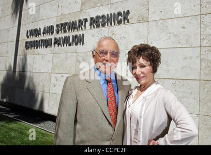 Lynda and Stewart Resnick in the new Lynda and Stewart Exhibition Pavilion at LACMA. (Photo by ...
