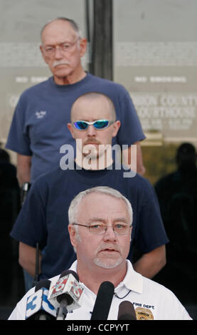 Hornbeak Volunteer Fire Department Chief BOB REAVIS talks to a reporter ...