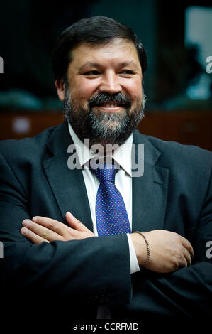 Spanish Justice Minister, Francisco Caamano arrives prior to a European ...