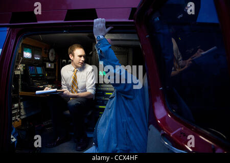 Amarillo-based television reporter BEN BRISCOE works inside his news ...