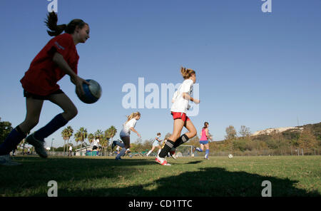 October 29, 2008, Encinitas, CA, USA On the soccer field at Leo Mullen ...