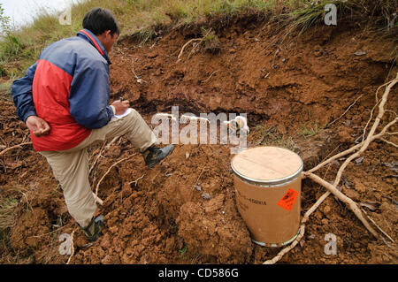 UXO Laos bomb disposal personnel using an Ebinger UPEX 740M metal ...