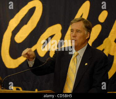 Coach Mike Montgomery talks during the press conference to announce the ...