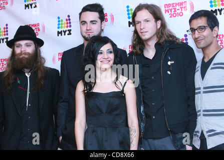 American rock band Flyleaf attending Muz-TV 2010 Russian Music Award ...