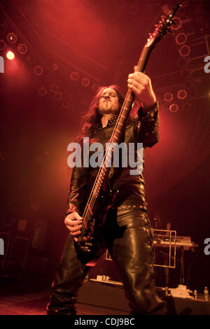 February 20, 2011 - Bass guitarist Dave Pybus of Cradle of Filth ...