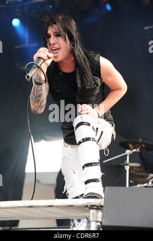 Singer Craig Mabbitt of Escape the Fate performs at Rock on the Range ...