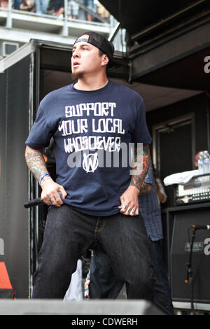 Sonny Sandoval of P.O.D. performs on board the Carnival Magic during ...
