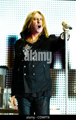 Def Leppard vocalist Joe Elliott is shown performing on stage during a ...